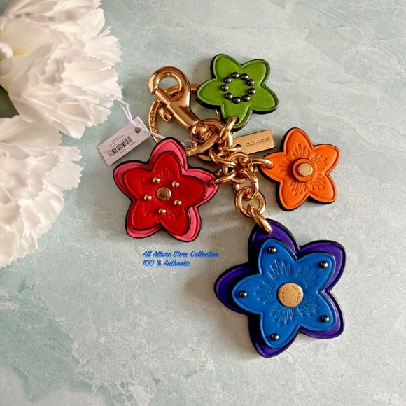 Coach | Accessories | Coach Wildflower Cluster Bag Charm In Colorblock ...
